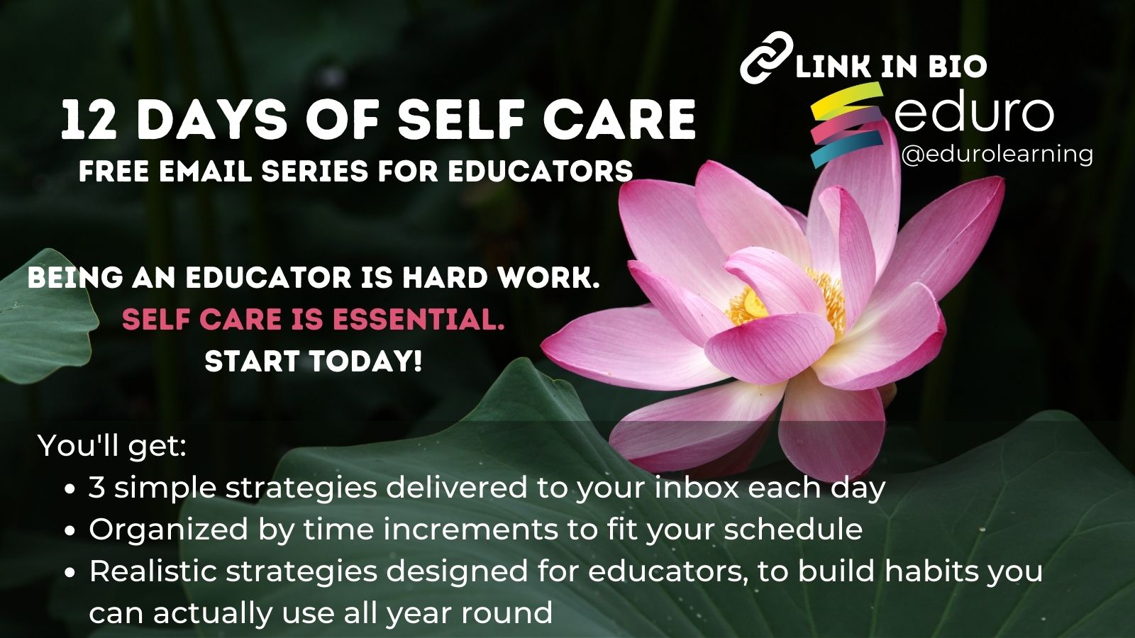 FREE Email Series: 12 Days of Self Care – Eduro Learning